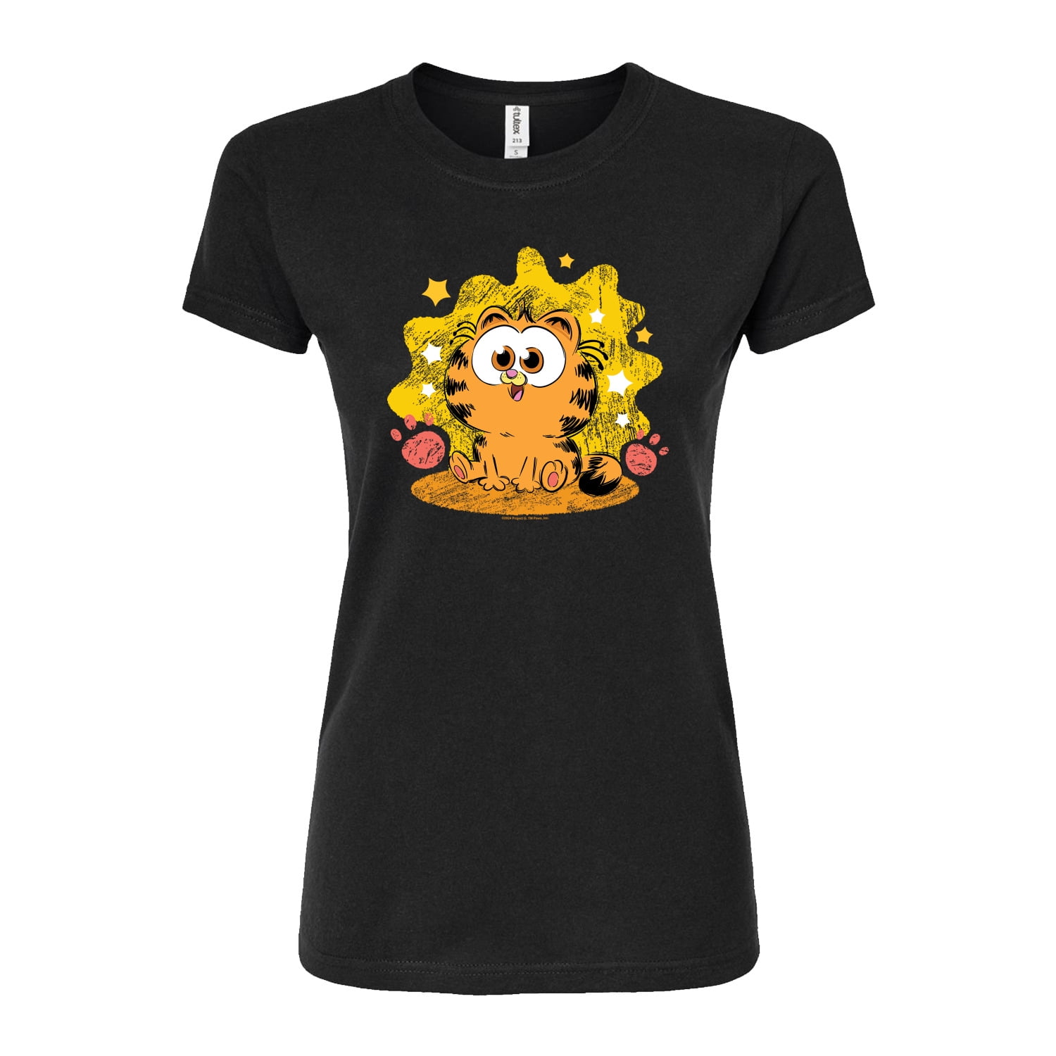 Garfield - Baby Garfield Paws And Stars - Juniors Fitted Graphic T ...