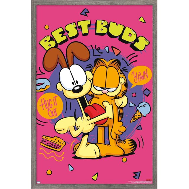 Garfield - Best Buds Wall Poster, 14.725" x 22.375" Framed - Walmart.com