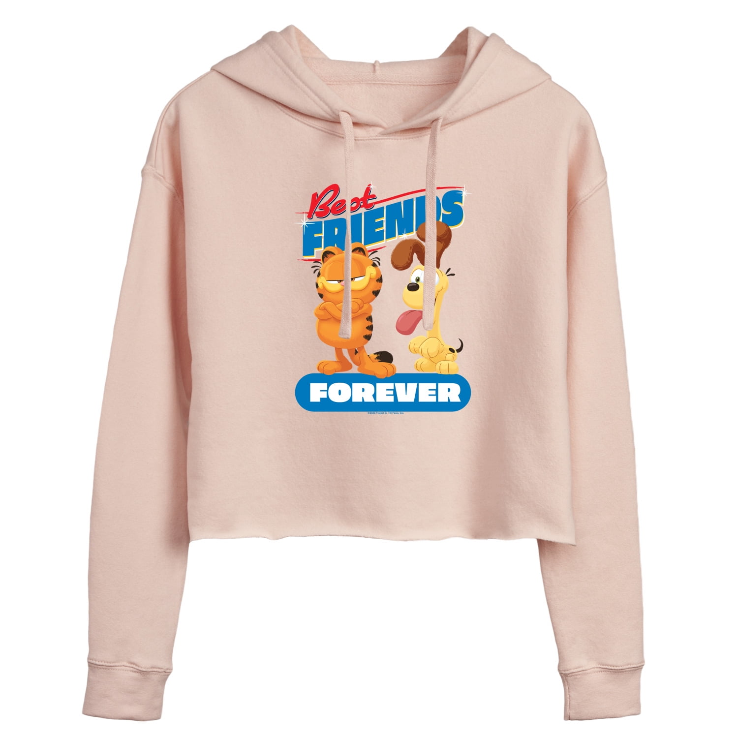 Garfield - Best Friends Forever - Juniors Cropped Pullover Hoodie ...