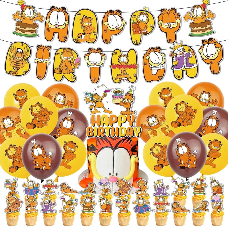Garfield Birthday Party Decorations, 56 PCS Garfield Birthday Party ...