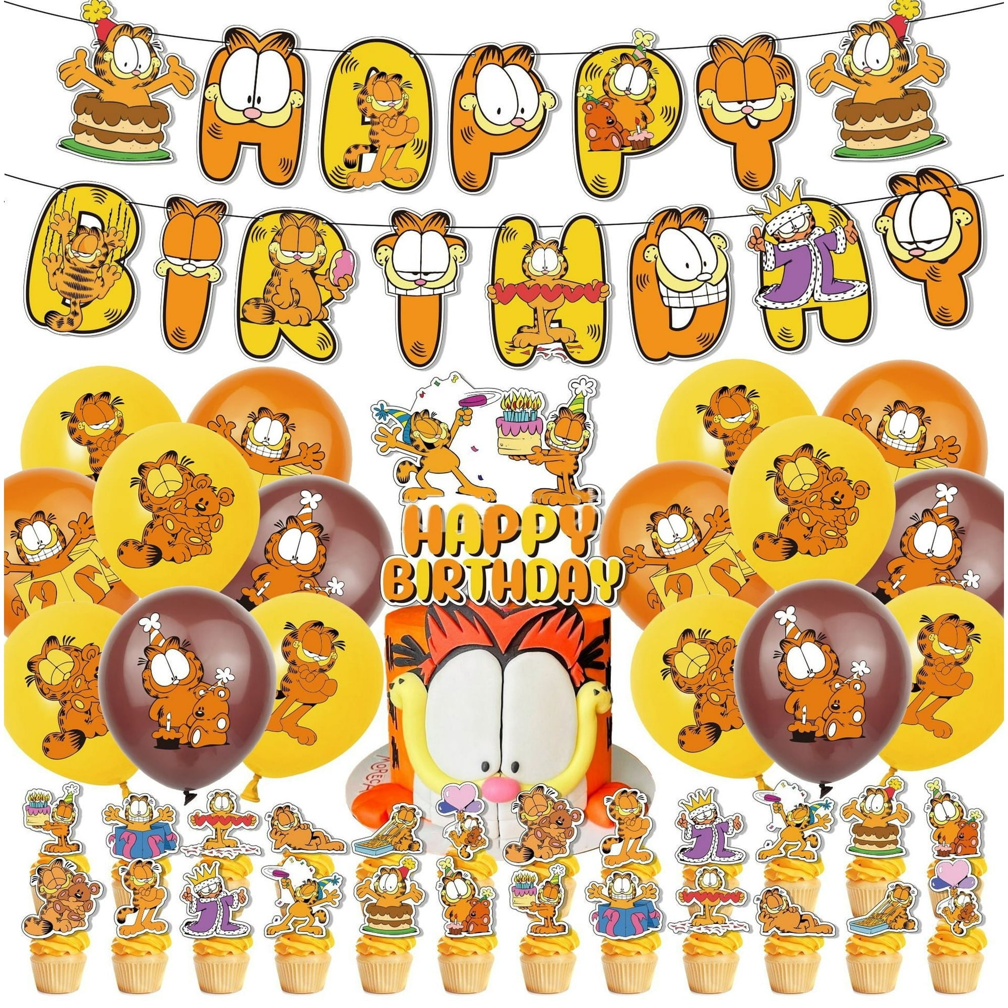 Garfield Birthday Party Decorations, 56 PCS Garfield Birthday Party ...