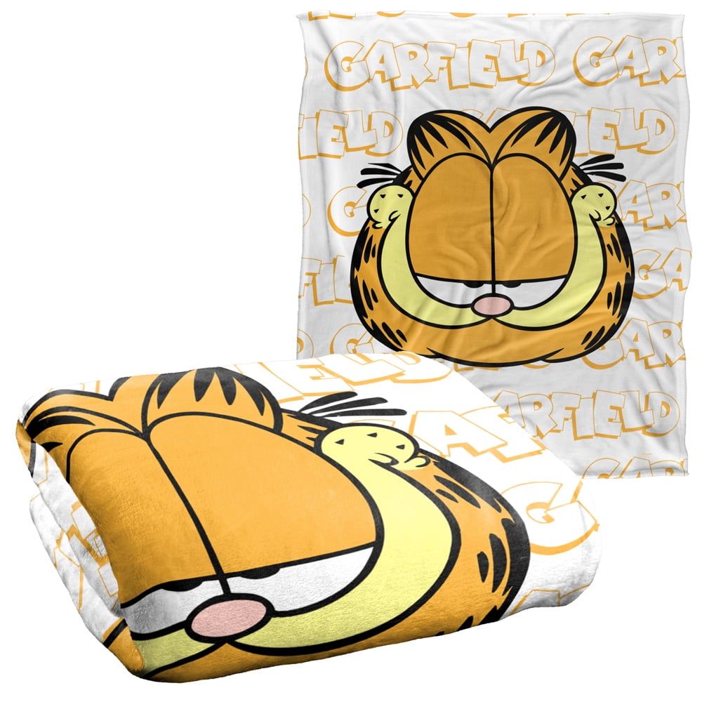 Garfield Blanket, 50'x60', Name Repeat Silky Touch Sherpa Back Super ...