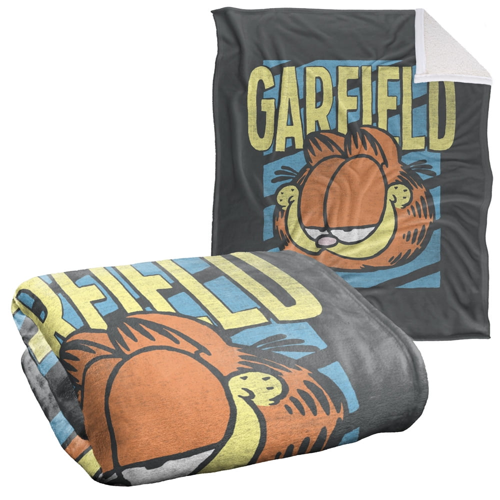 Garfield Blanket, 50"x60", Rad Garfield Silky Touch Sherpa Back Super ...