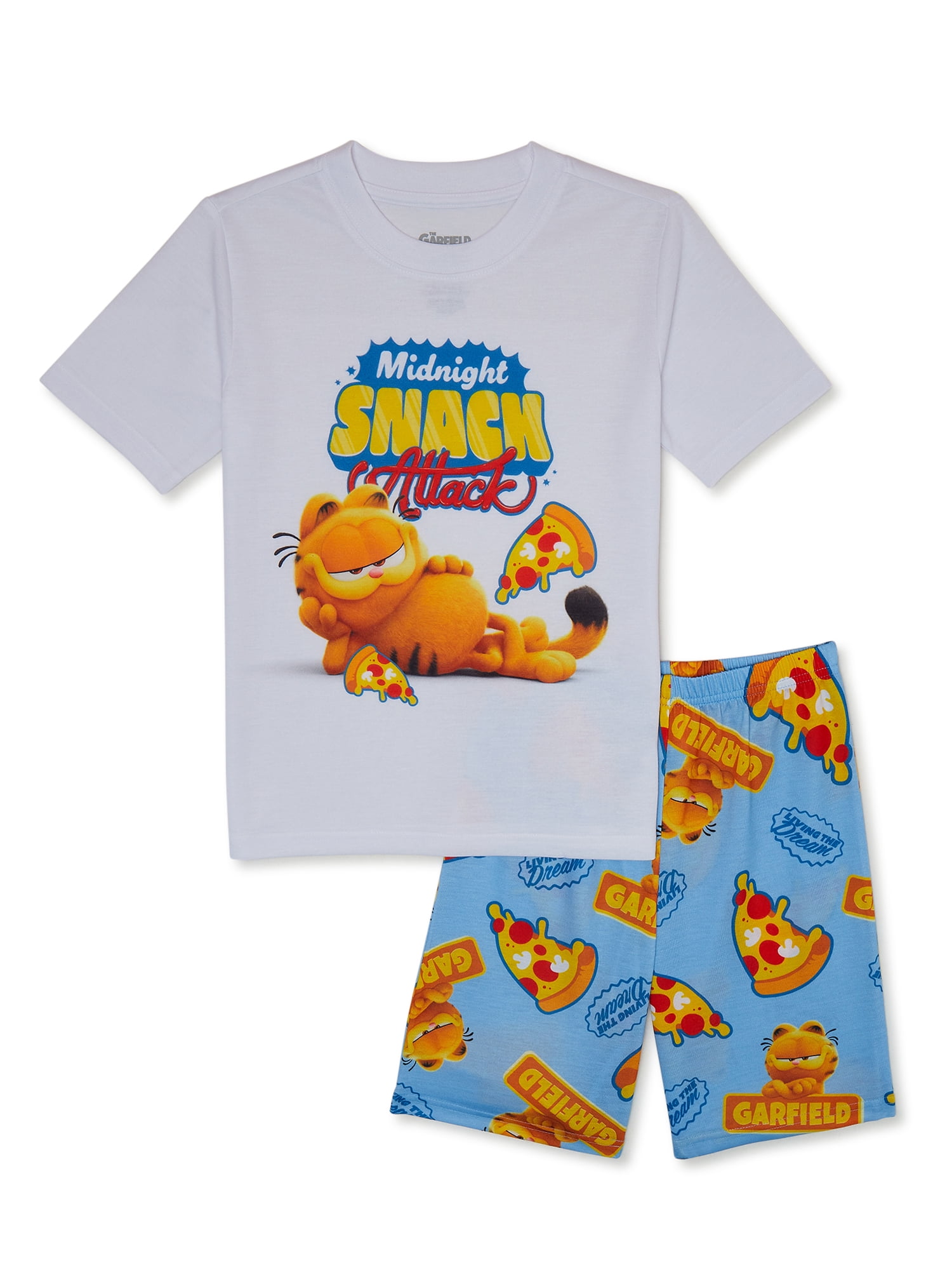Garfield Boys Short Sleeve and Shorts 2-Piece Pajama Set, Sizes 4-12 ...