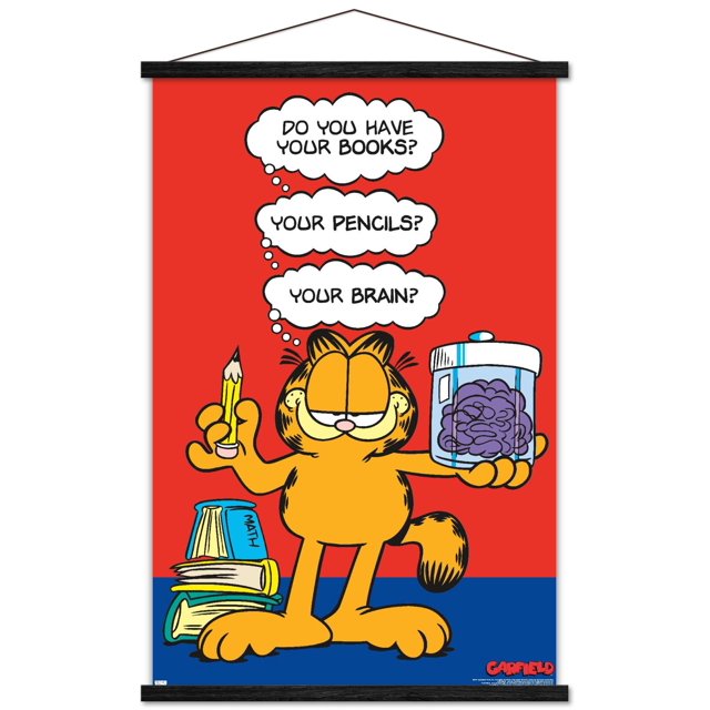 Garfield - Brain Wall Poster with Magnetic Frame, 22.375" x 34 ...