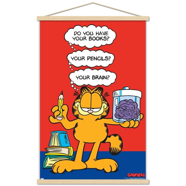 Garfield - Brain Wall Poster with Magnetic Frame, 22.375" x 34 ...