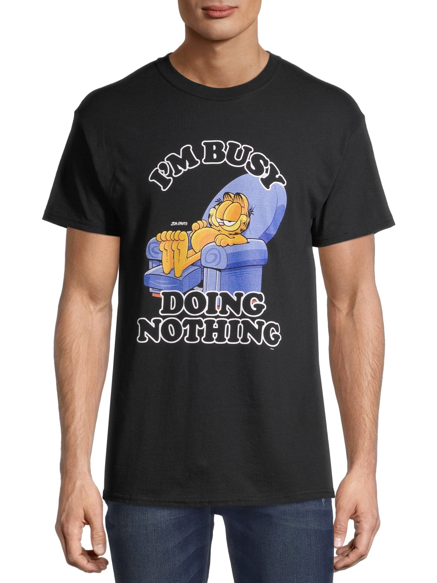 Garfield Busy Doing Nothing Men's and Big Men's Graphic T-Shirt ...