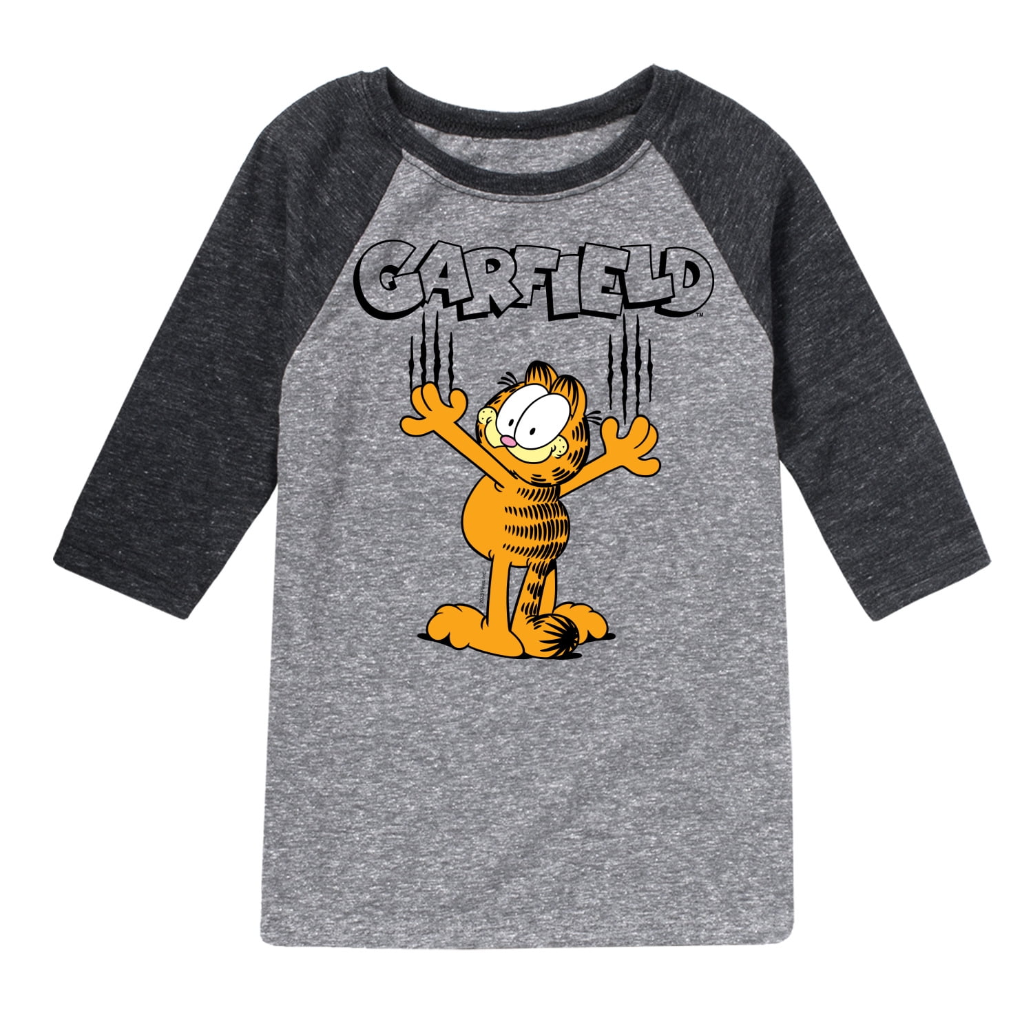 Garfield - Cat Scratches - Toddler & Youth Raglan Graphic T-Shirt ...