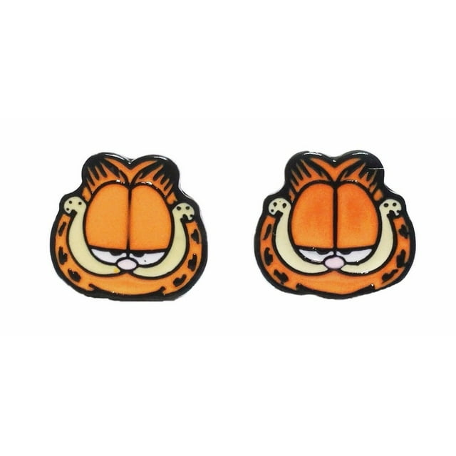 Garfield Character Metal Enamel Stud Earrings - Walmart.com