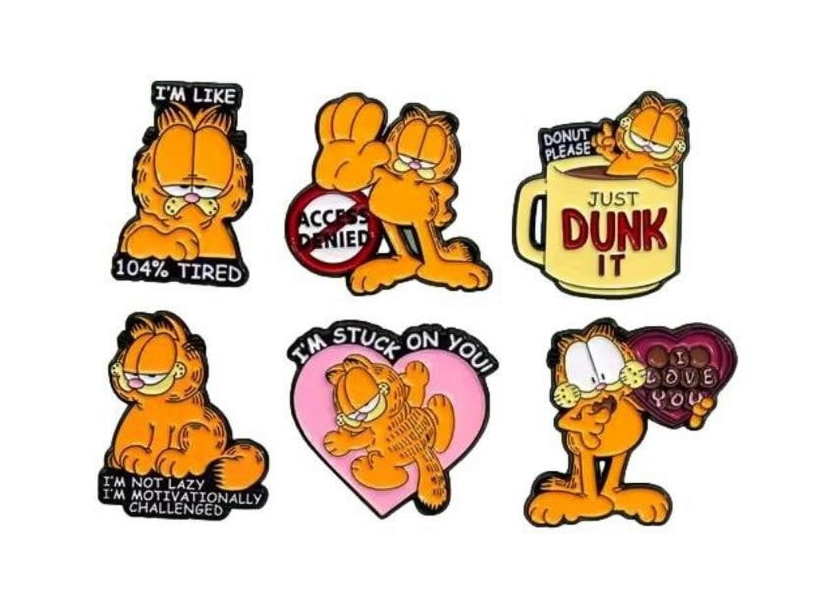 Garfield Character Set of 6 Metal Enamel Pin Set of 6 - Walmart.com