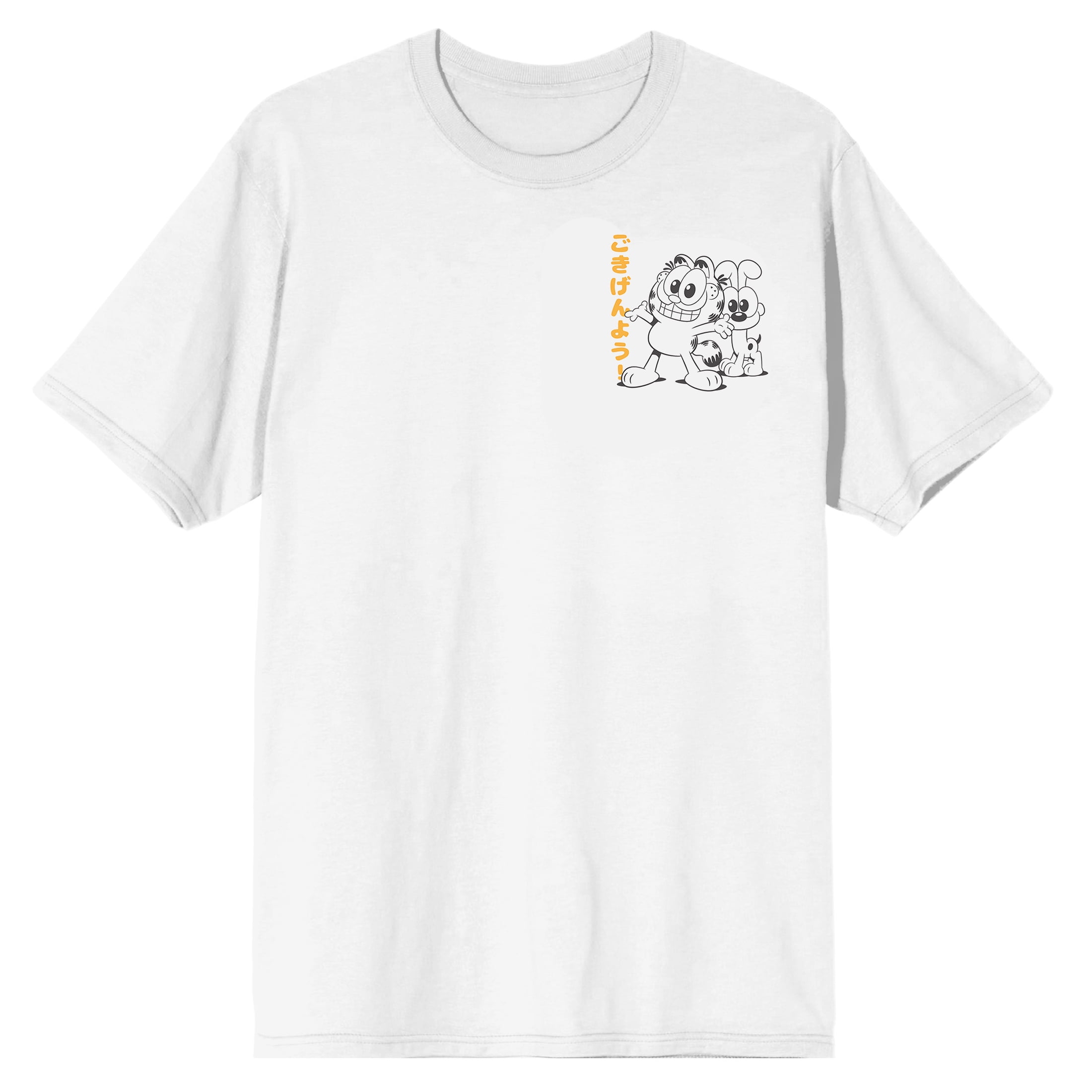 Garfield Chibi Garfield & Odie Men's White Crew Neck Short Sleeve T ...