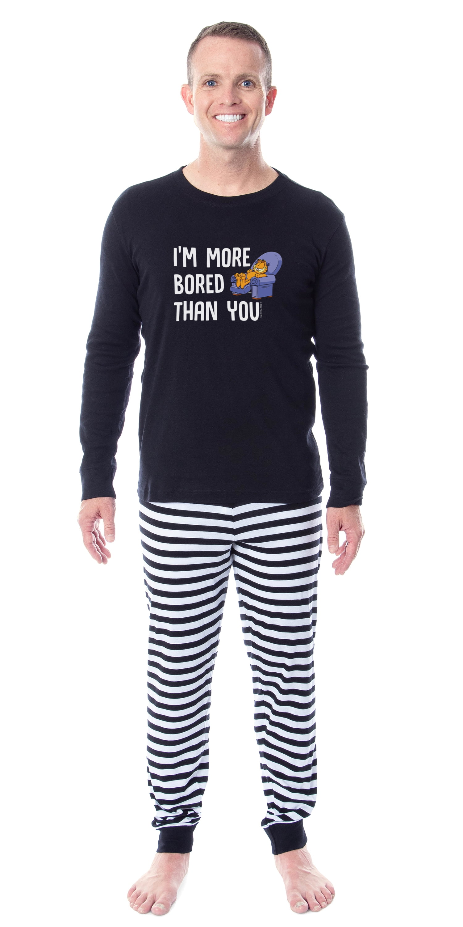 Garfield Comic I'm More Bored Than You Adult Unisex Sleep Pajama Set ...