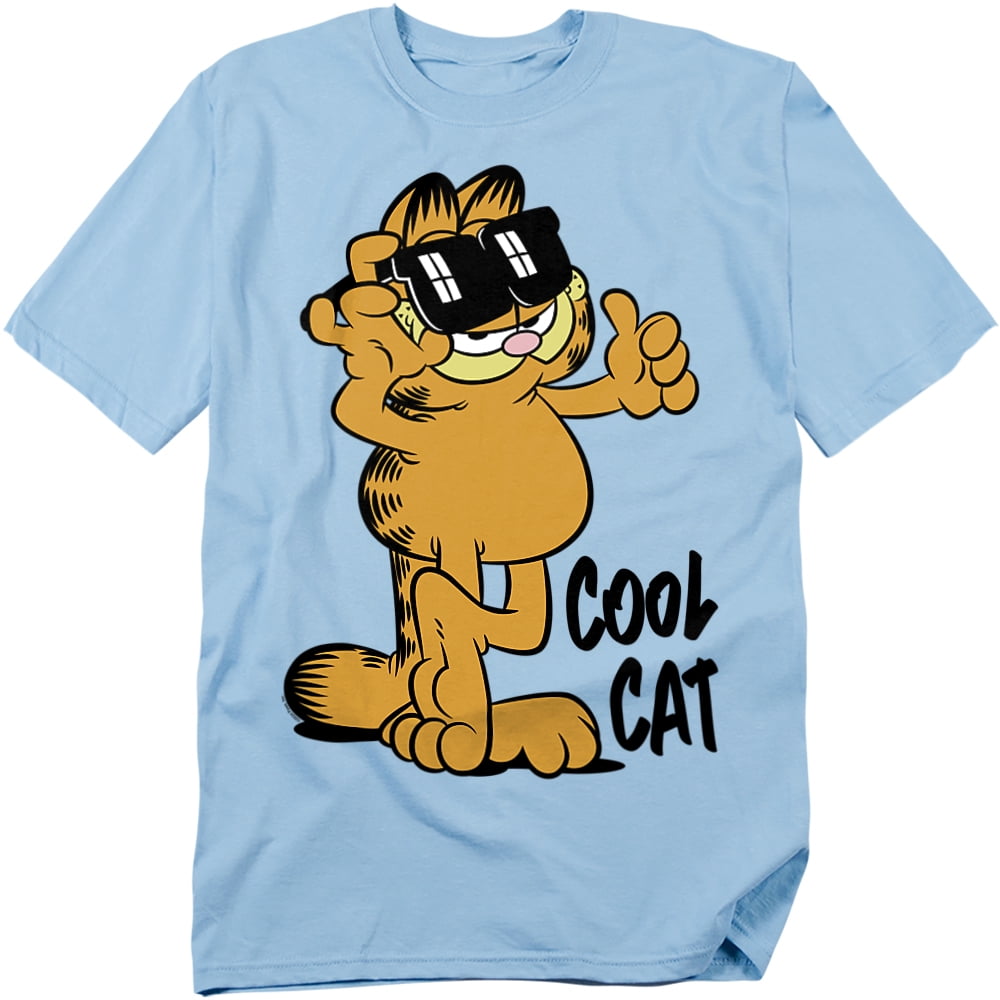 Garfield Cool Cat Unisex Adult T Shirt (2X-Large) Light Blue - Walmart.com