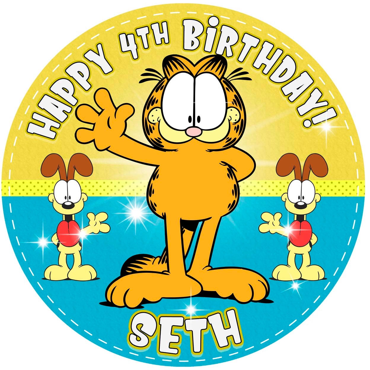 Garfield Edible Image Cake Topper Personalized Birthday Sheet Decal ...