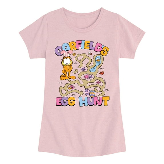 Garfield - Egg Hunt - Youth Girls Fitted Short Sleeve T-Shirt - Walmart.com