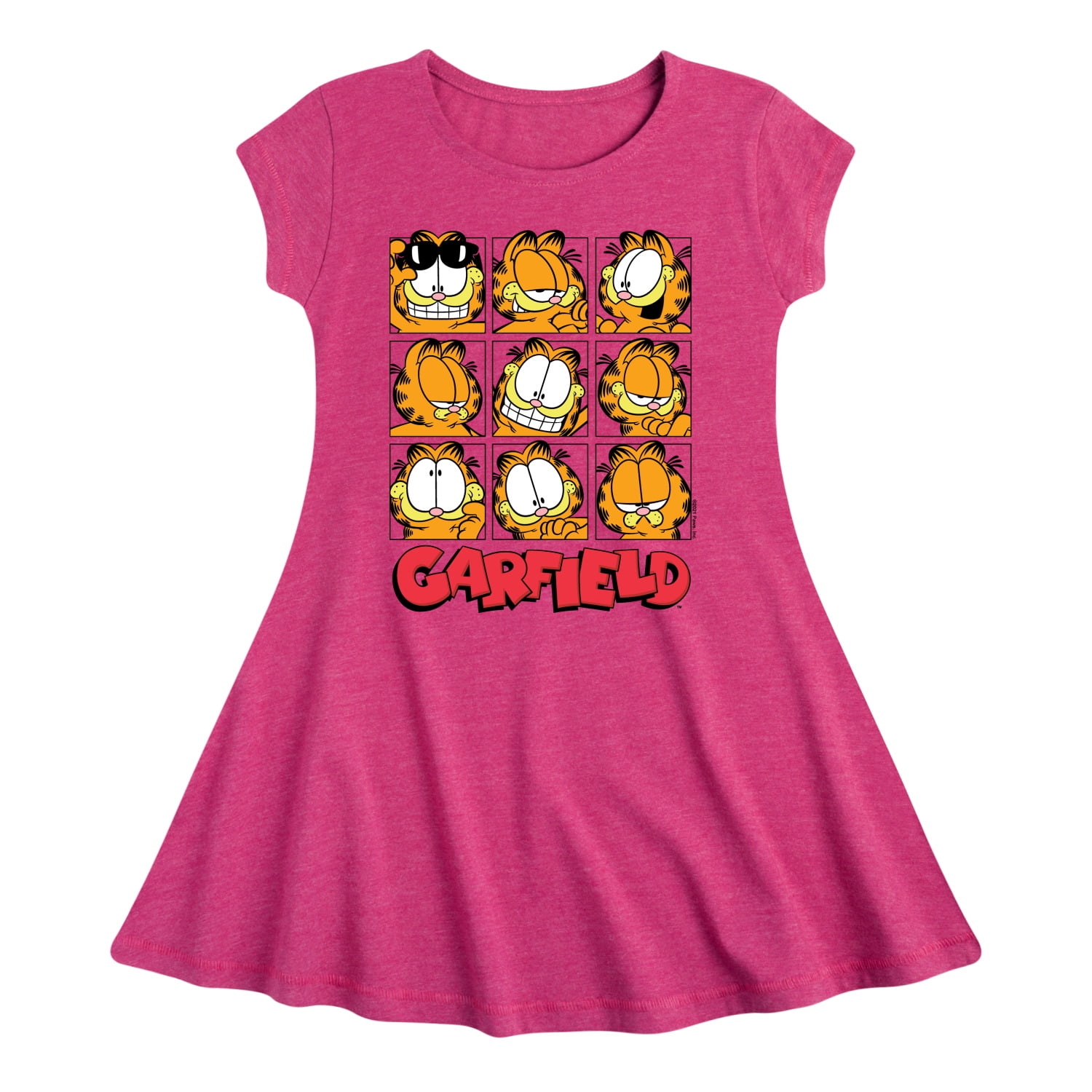 Garfield - Faces Grid - Toddler And Youth Girls Fit And Flare Dress ...