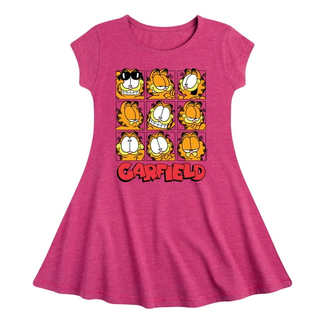 Garfield - Faces Grid - Toddler And Youth Girls Fit And Flare Dress ...