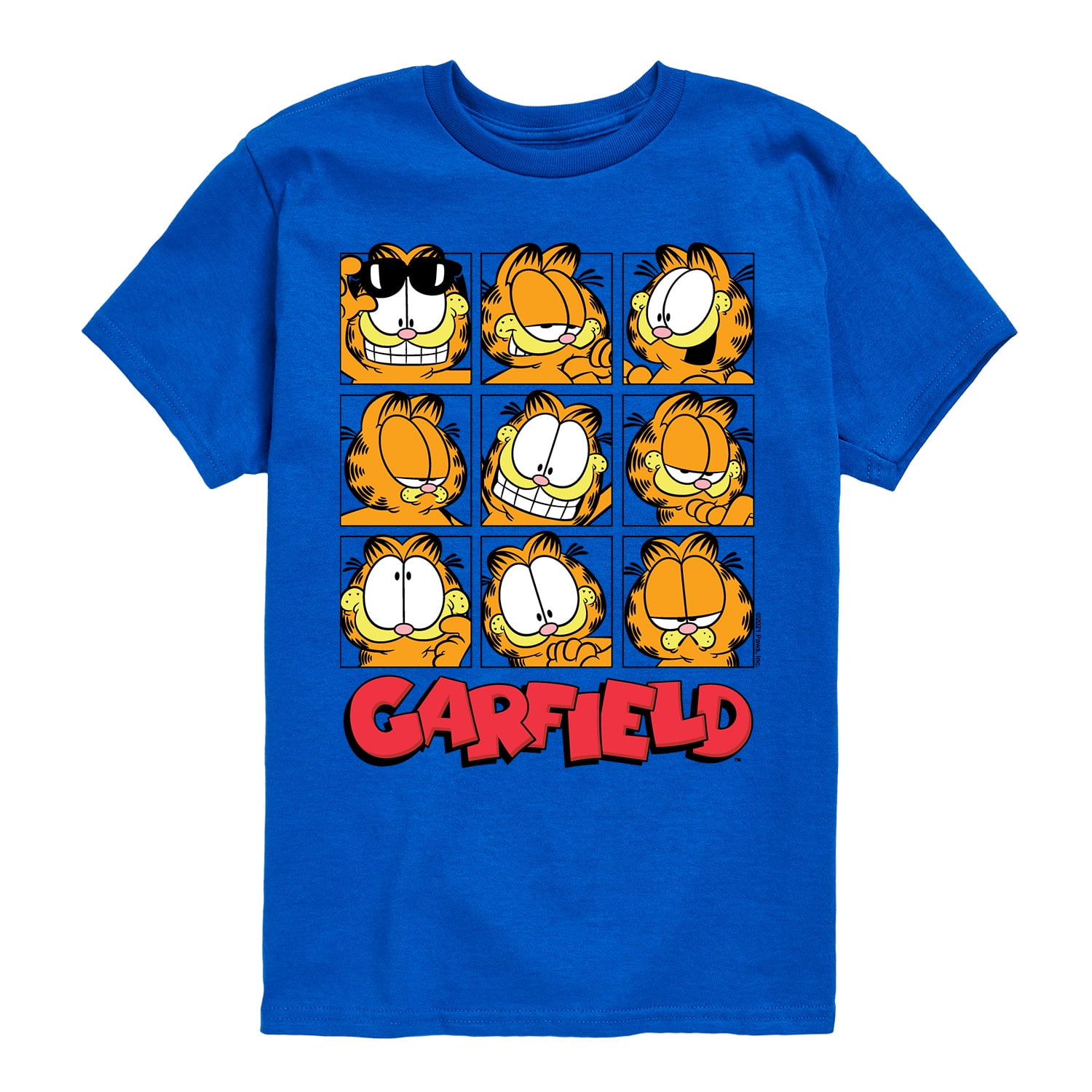 Garfield - Faces Grid - Toddler And Youth Short Sleeve Graphic T-Shirt ...