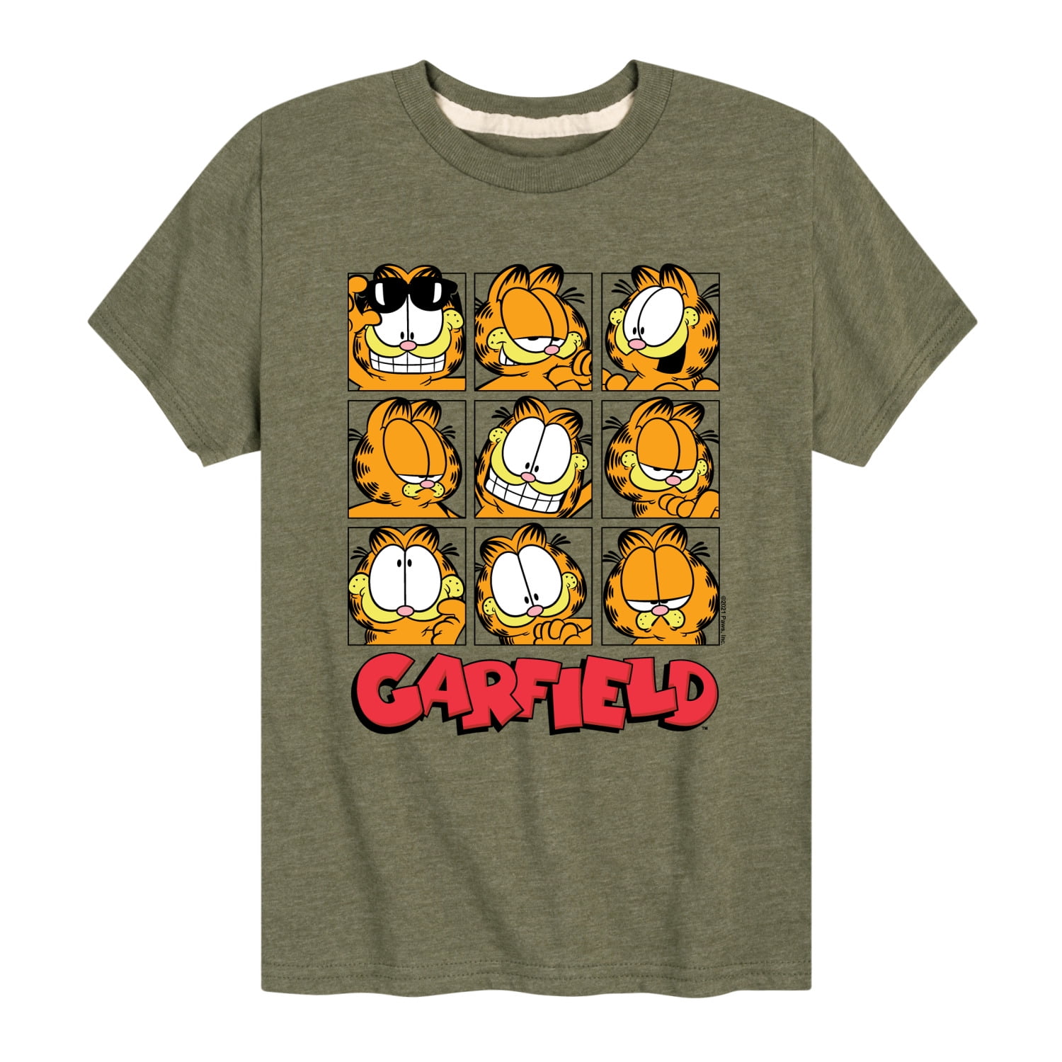 Garfield - Faces Grid - Toddler And Youth Short Sleeve Graphic T-Shirt ...