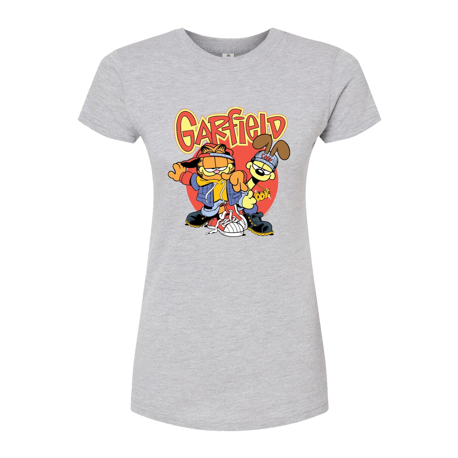 Garfield - Garfield And Odie Logo - Juniors Fitted Graphic T-Shirt ...