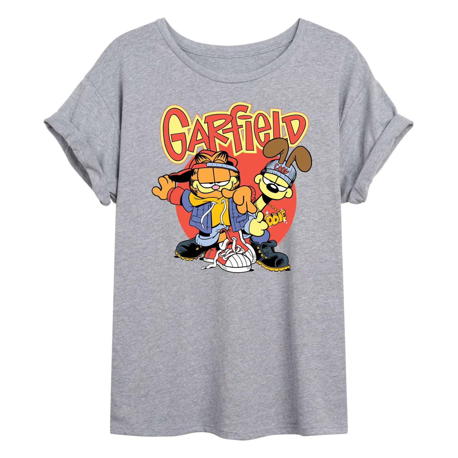 Garfield - Garfield And Odie Logo - Juniors Ideal Flowy Muscle T-Shirt ...