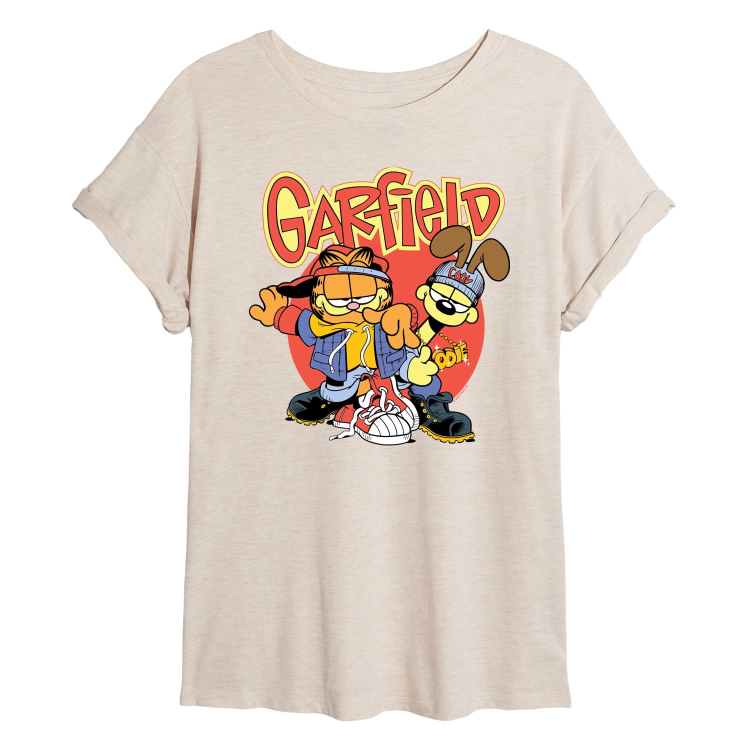 Garfield - Garfield And Odie Logo - Juniors Ideal Flowy Muscle T-Shirt ...