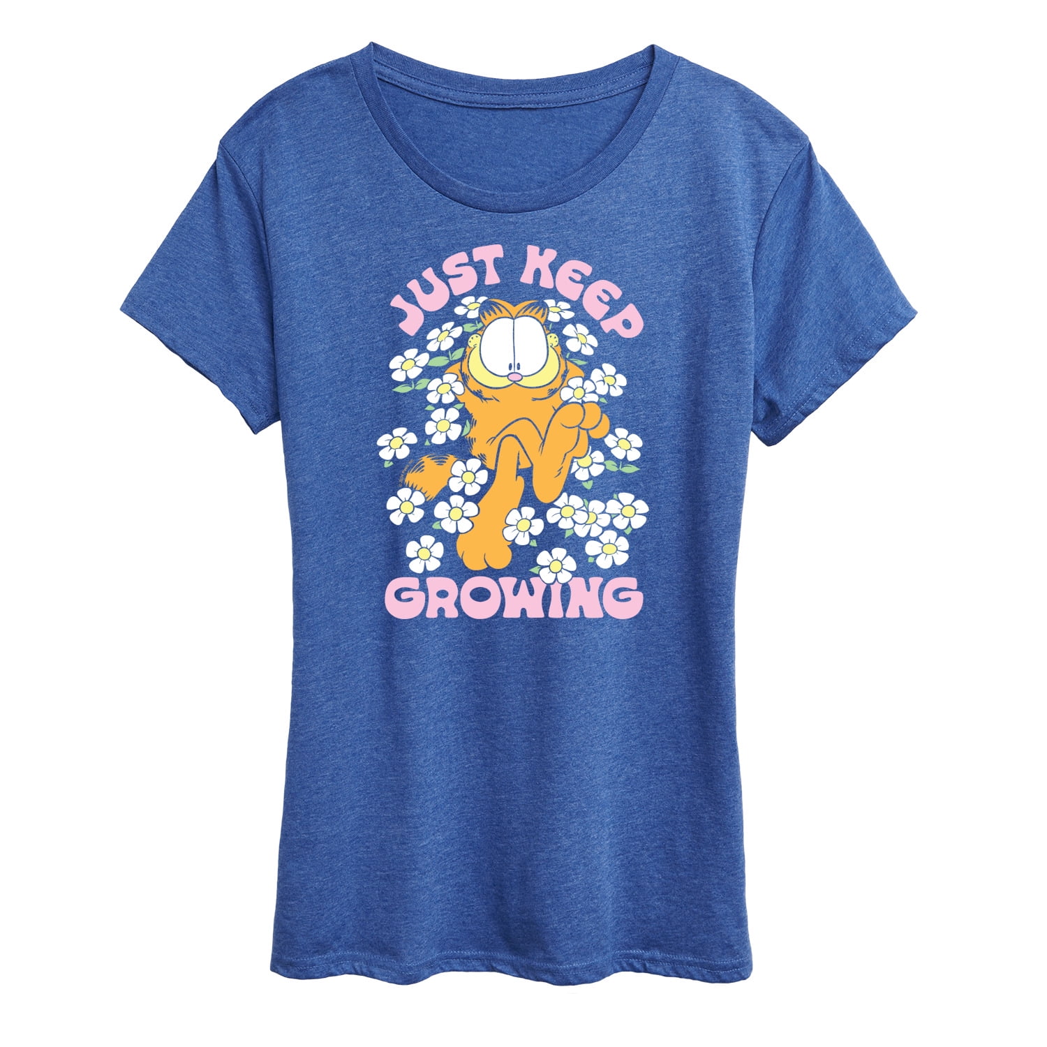 Garfield - Garfield Flowers Keep Growing - Ladies Short Sleeve Graphic ...