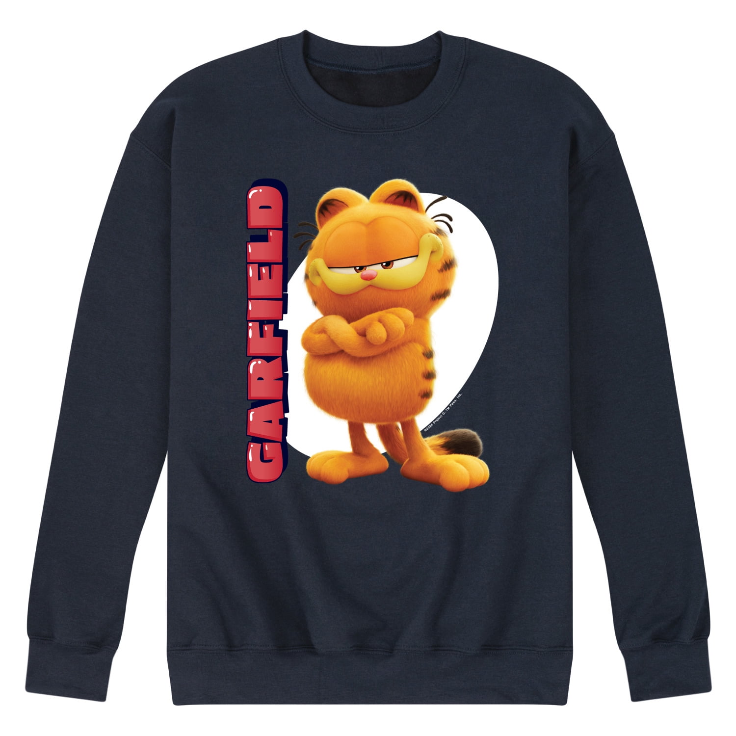Garfield - Garfield Movie Vertical - Adult Crew Fleece - Walmart.com