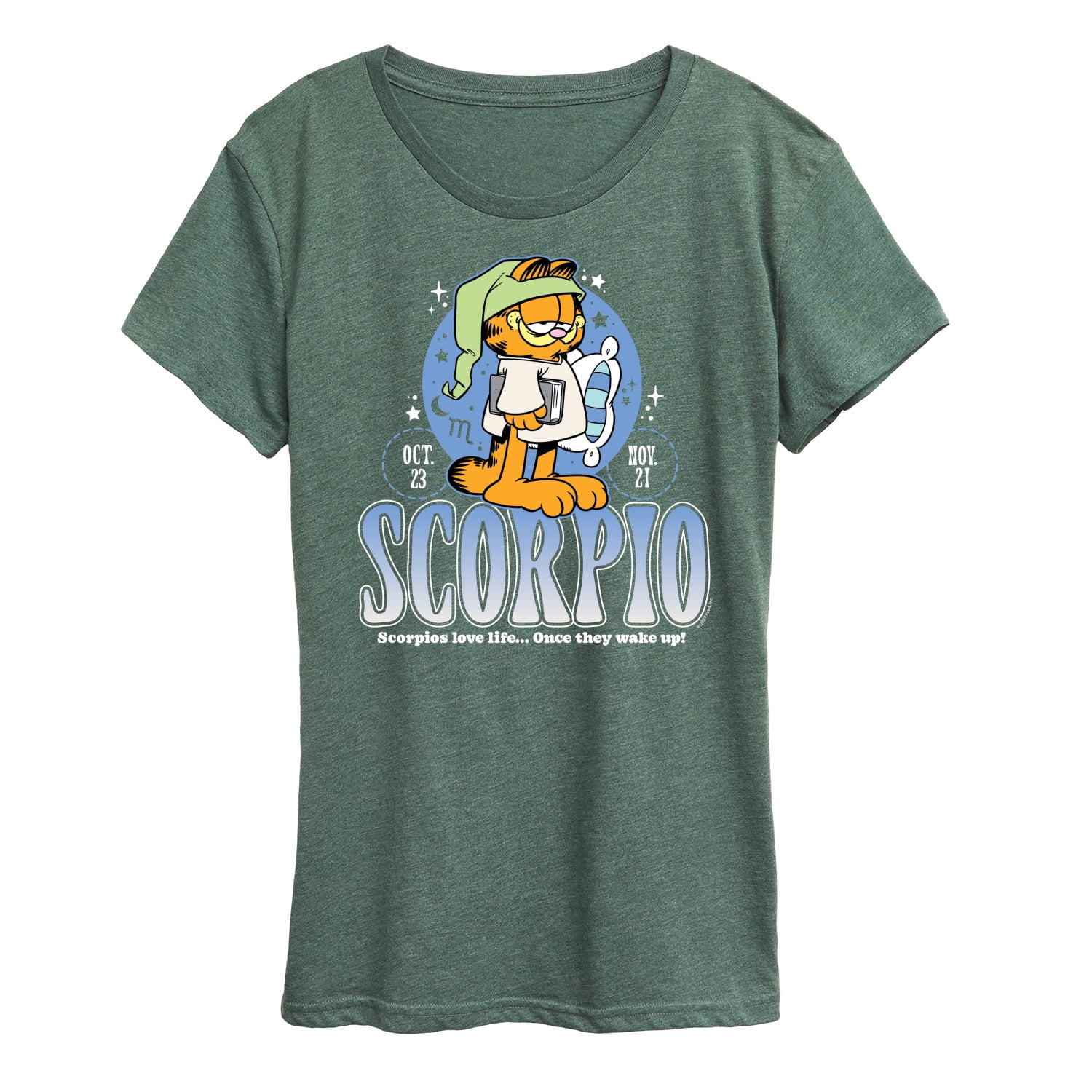 Garfield - Garfield Scorpio Astrology - Womens Short Sleeve Graphic T ...
