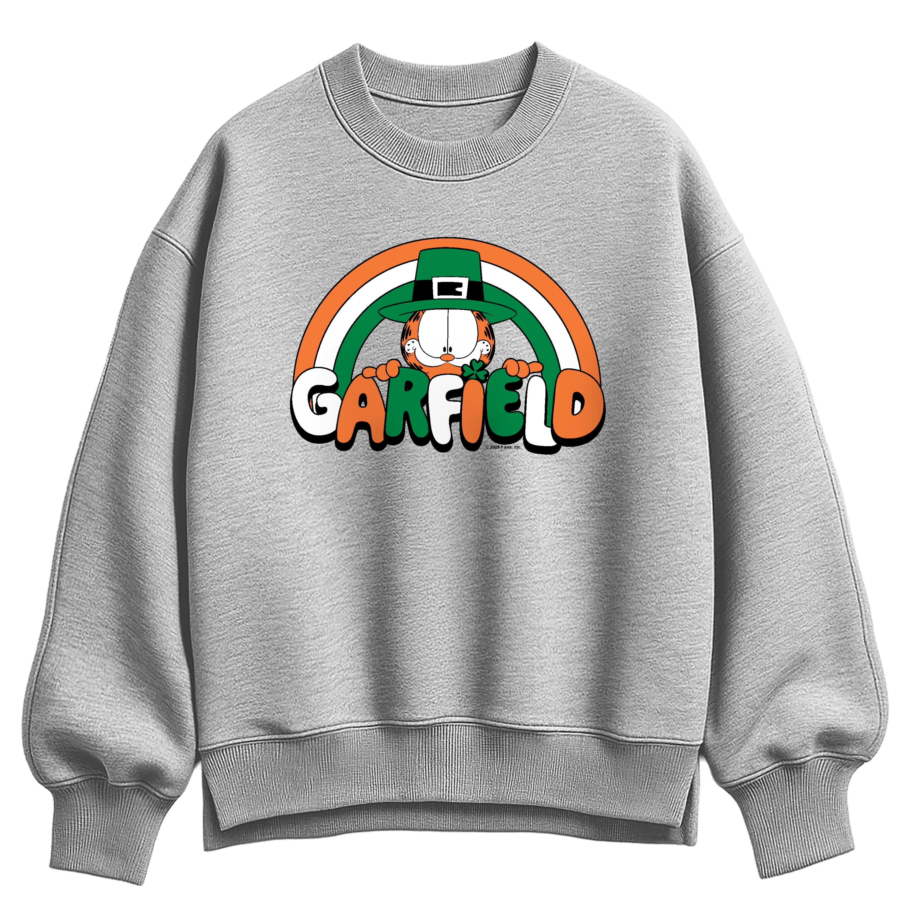 Garfield - Garfield St Paddys Logo - Ladies Oversized Fleece Crew ...