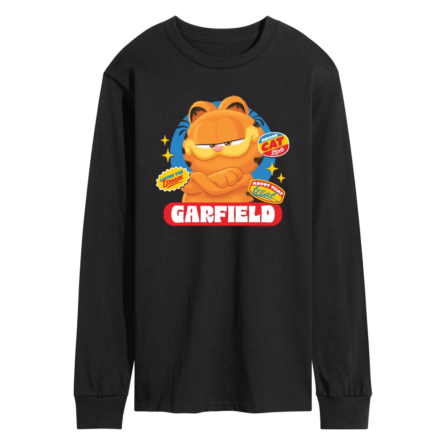 Garfield - Garfield Stickers - Adult Long Sleeve Tee - Walmart.com