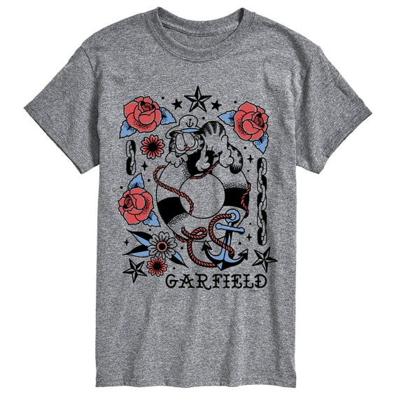 Garfield - Garfield Tattoo Flash - Men's Short Sleeve Graphic T-Shirt ...