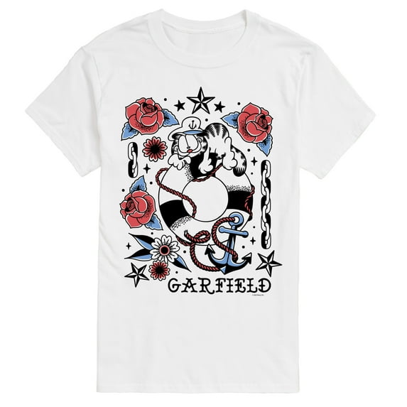 Garfield - Garfield Tattoo Flash - Men's Short Sleeve Graphic T-Shirt ...