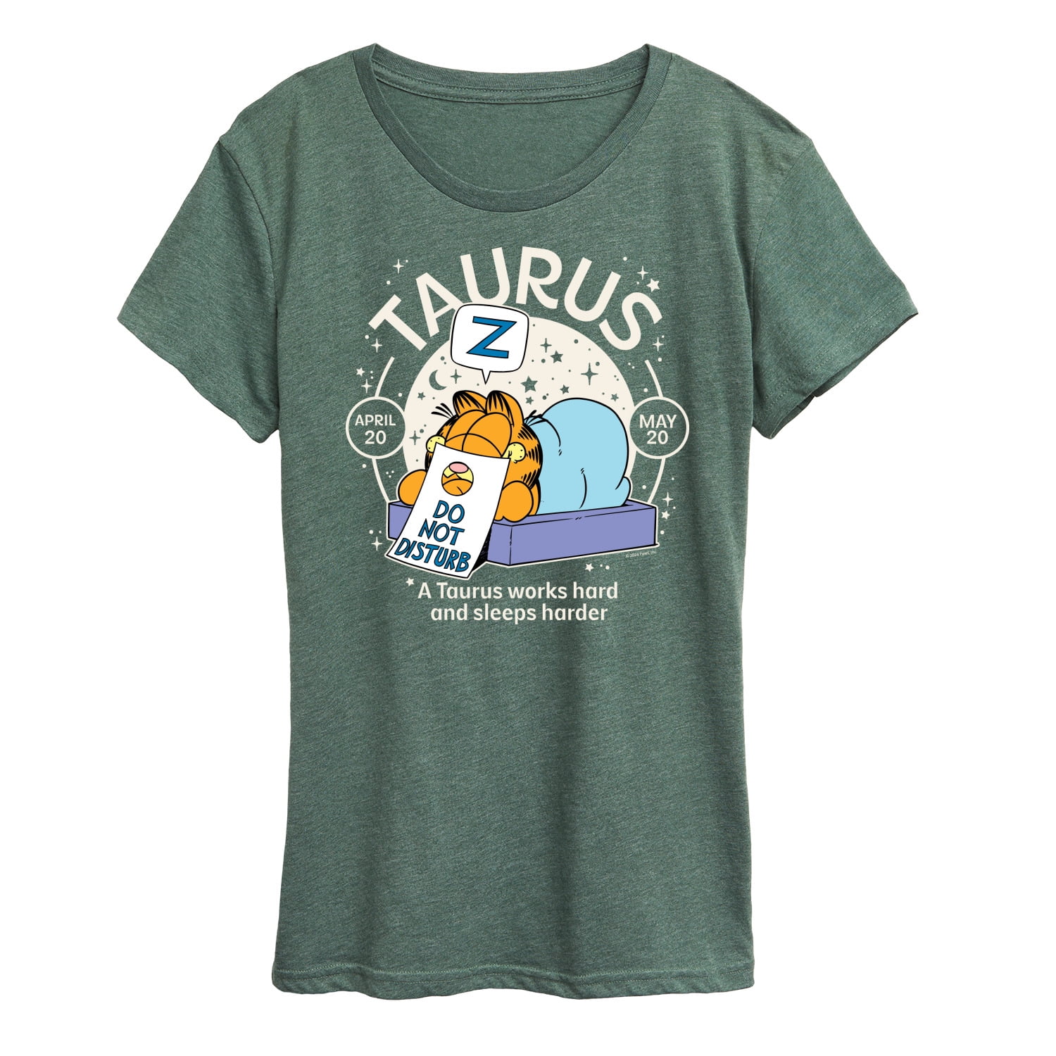 Garfield - Garfield Taurus Astrology - Womens Short Sleeve Graphic T ...