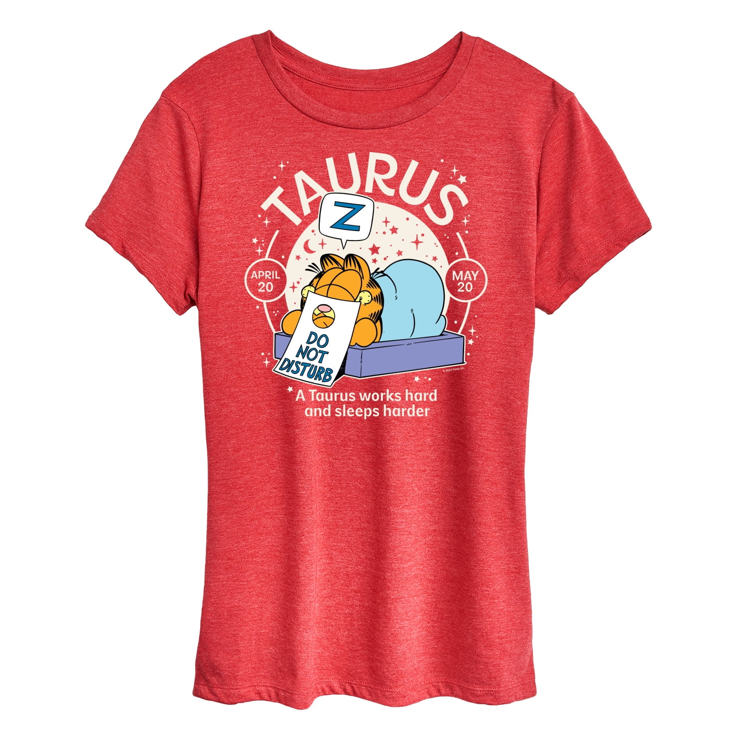 Garfield - Garfield Taurus Astrology - Womens Short Sleeve Graphic T ...