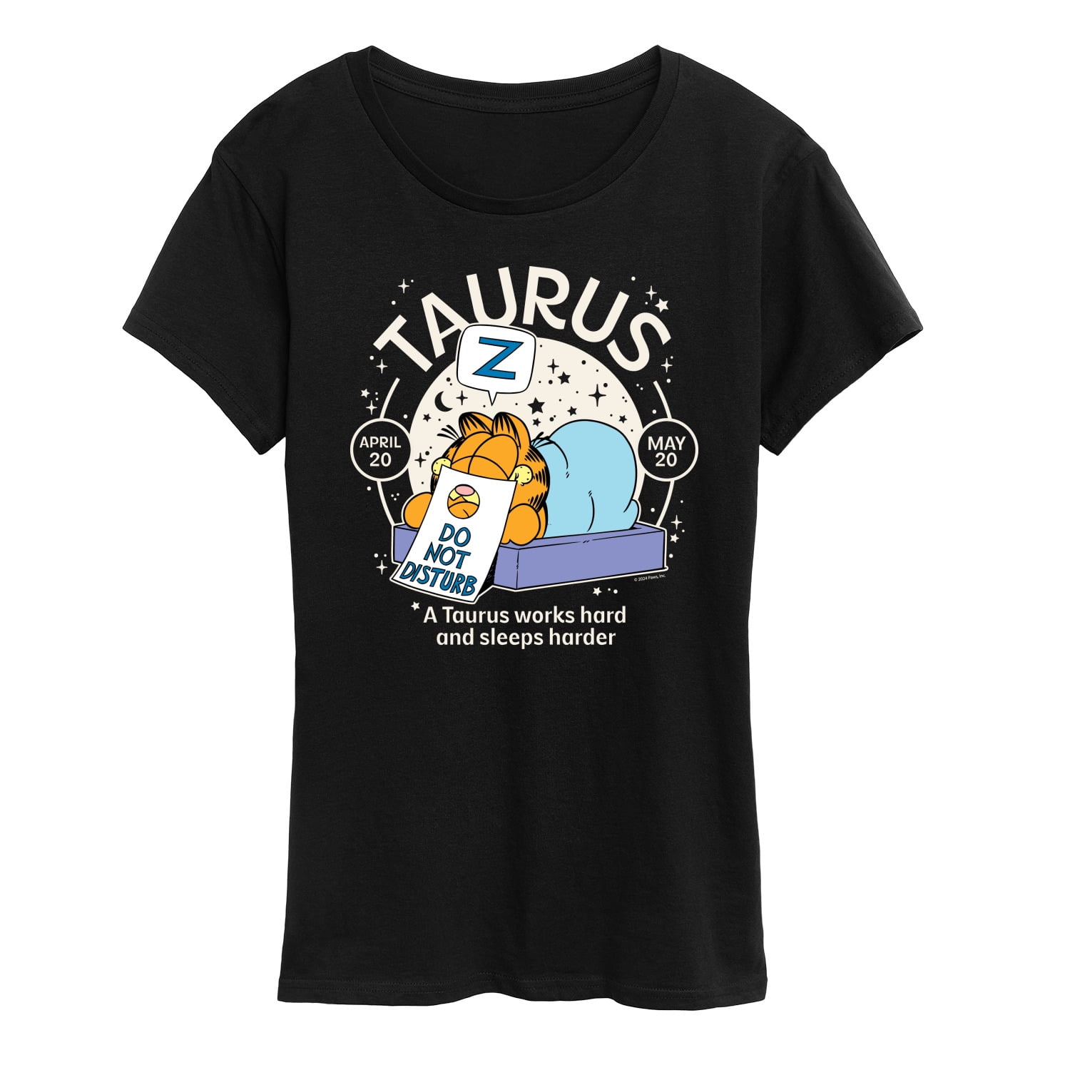 Garfield - Garfield Taurus Astrology - Womens Short Sleeve Graphic T ...