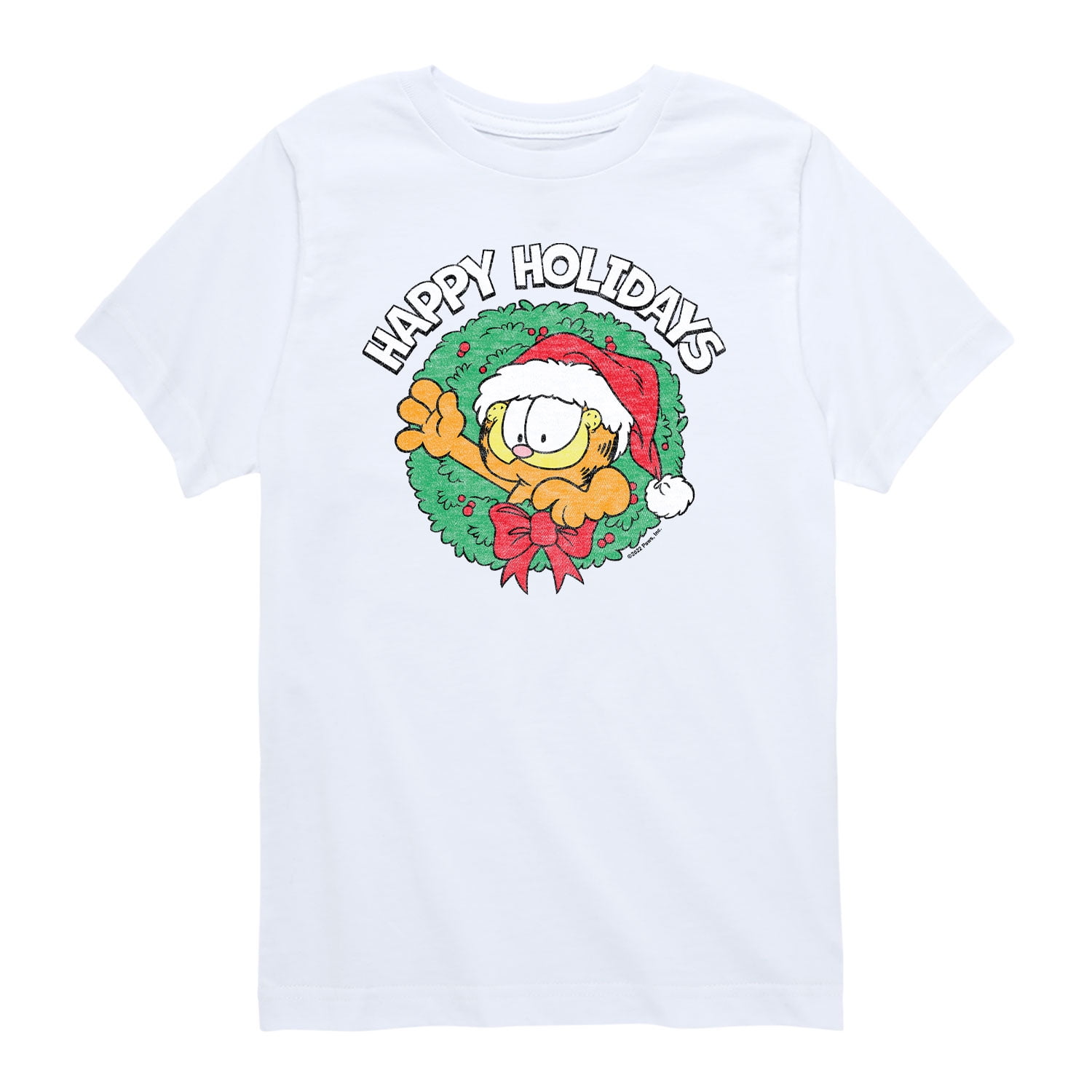 Garfield - Happy Holidays Wreath - Toddler And Youth Short Sleeve ...