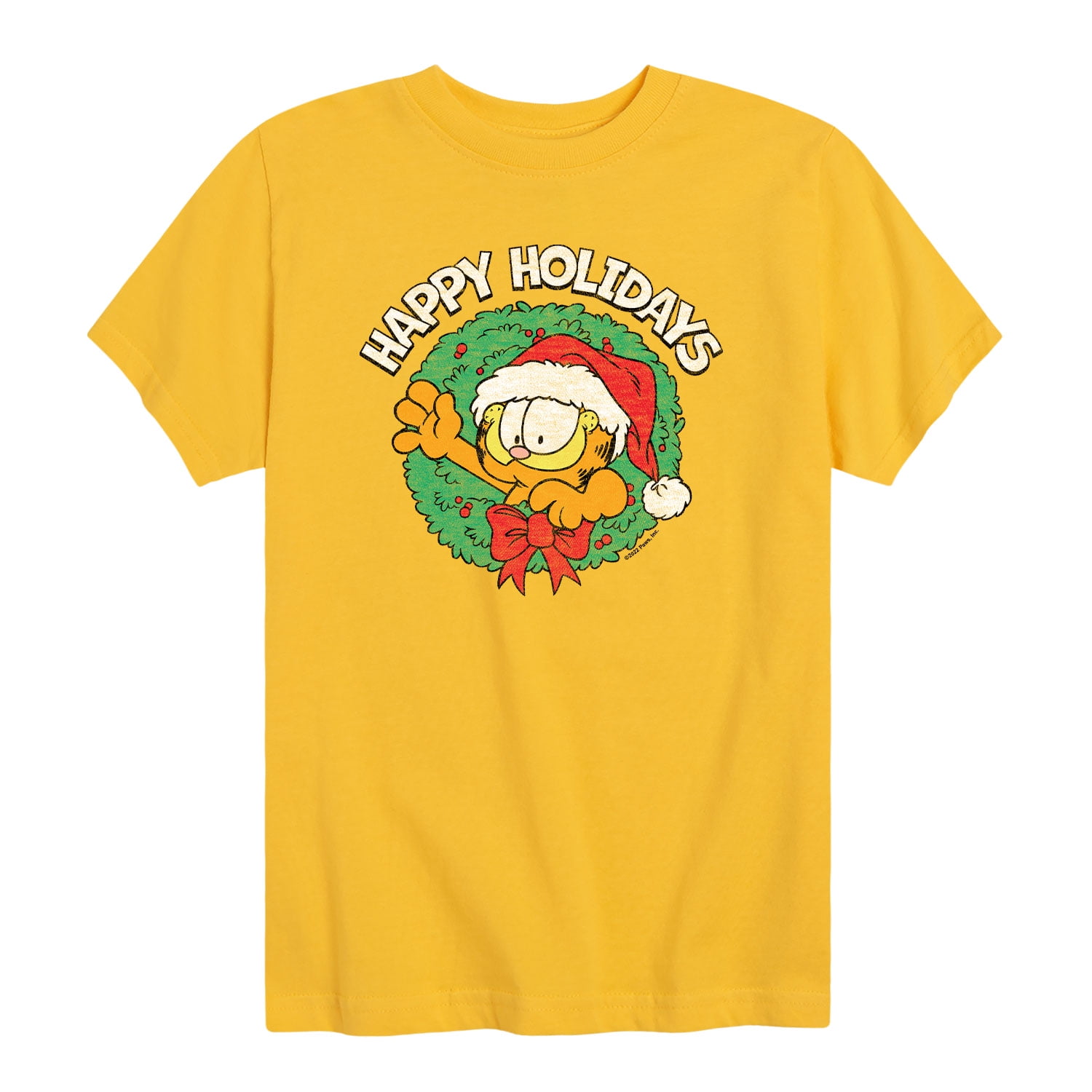 Garfield - Happy Holidays Wreath - Toddler And Youth Short Sleeve ...