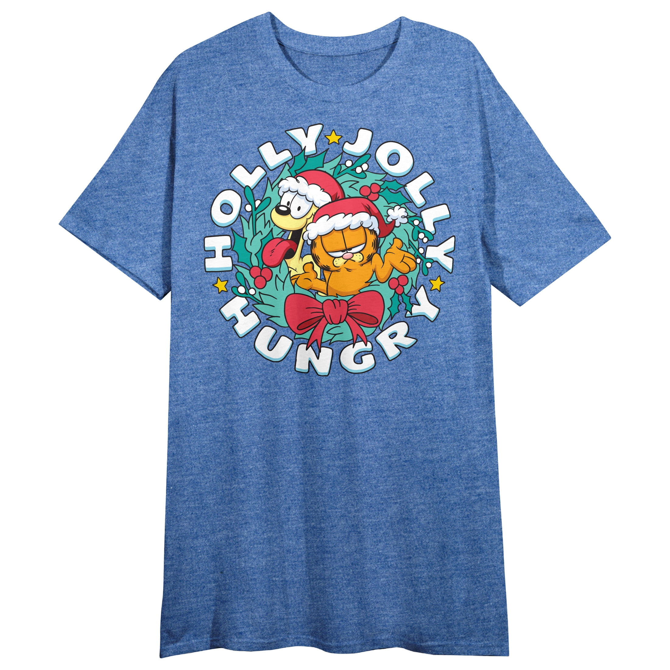 Garfield Holly, Jolly, Hungry Women's Heather Blue Sleep Shirt-Small ...