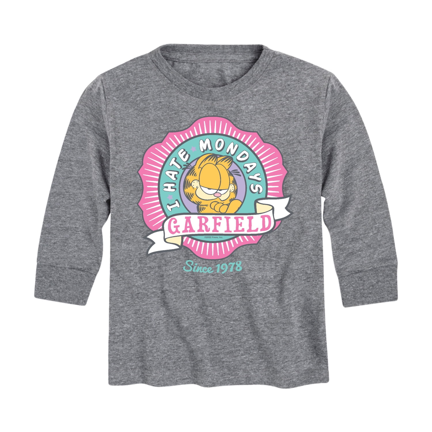 Garfield - I Hate Mondays Badge - Toddler And Youth Long Sleeve Graphic ...