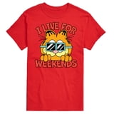 Garfield - I Live For Weekends - Men's Short Sleeve Graphic T-Shirt ...