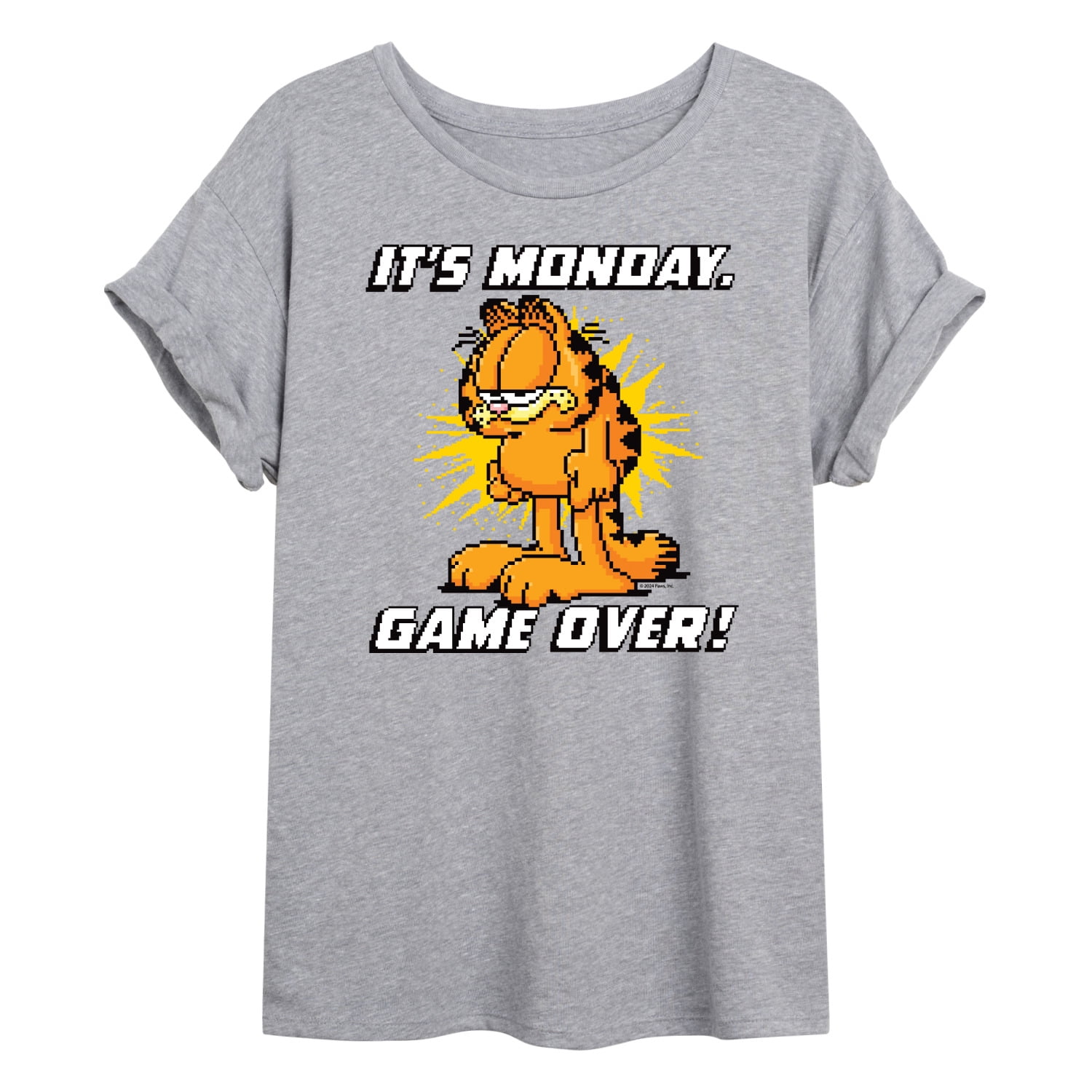 Garfield - It's Monday Garfield - Juniors Ideal Flowy Muscle T-Shirt ...