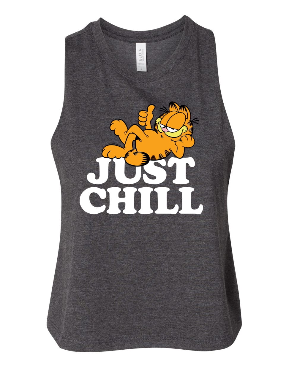 Garfield - Just Chill - Juniors Cropped Racerback Tank Top - Walmart.com