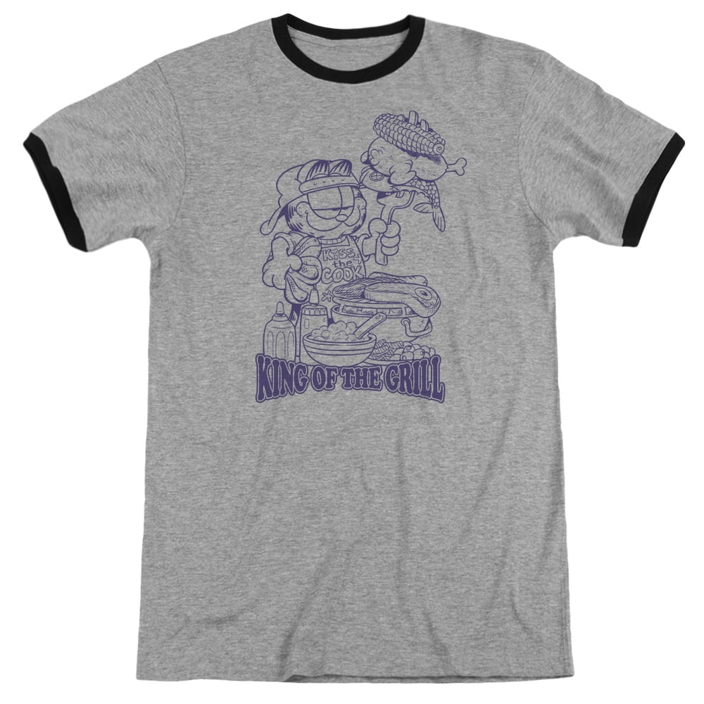 Garfield King Of The Grill Adult Ringer Heather Black - Walmart.com