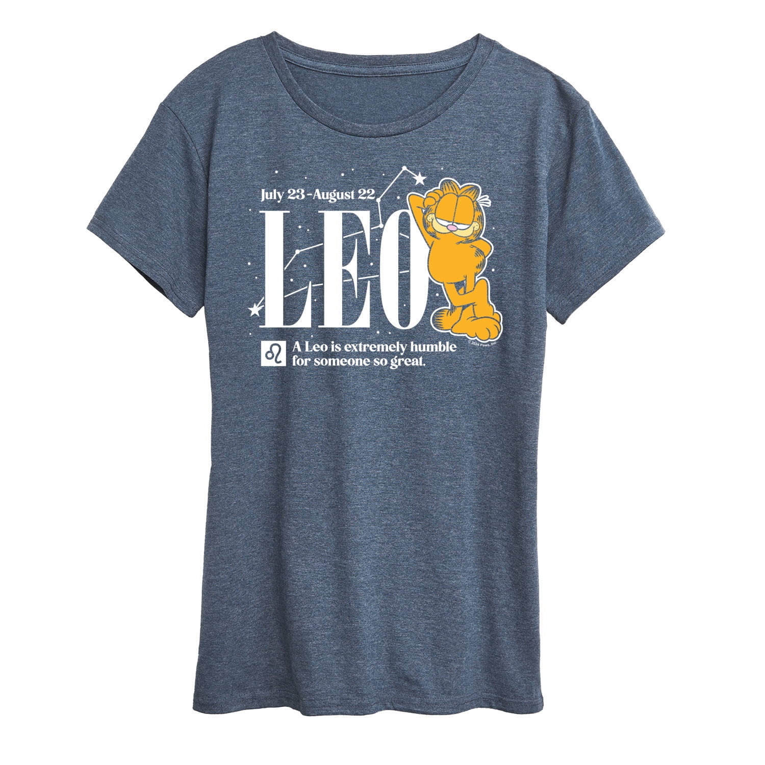 Garfield - Leo Garfield Astrology - Womens Short Sleeve Graphic T-Shirt ...