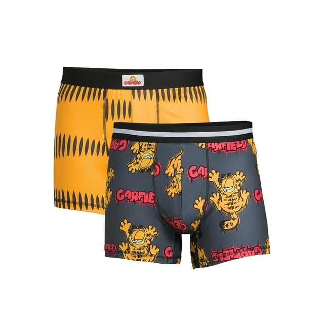 Garfield Men's Graphic Boxer Briefs 2-Pack, Moisture-Wicking, Sizes S ...