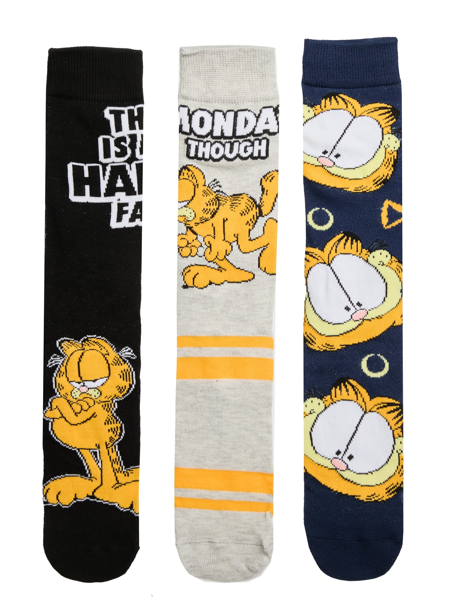 Garfield Men's Crew Socks, 3-Pack - Walmart.com
