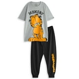 Garfield Mens Black Short Sleeve Long Leg Pyjama Set - Walmart.com