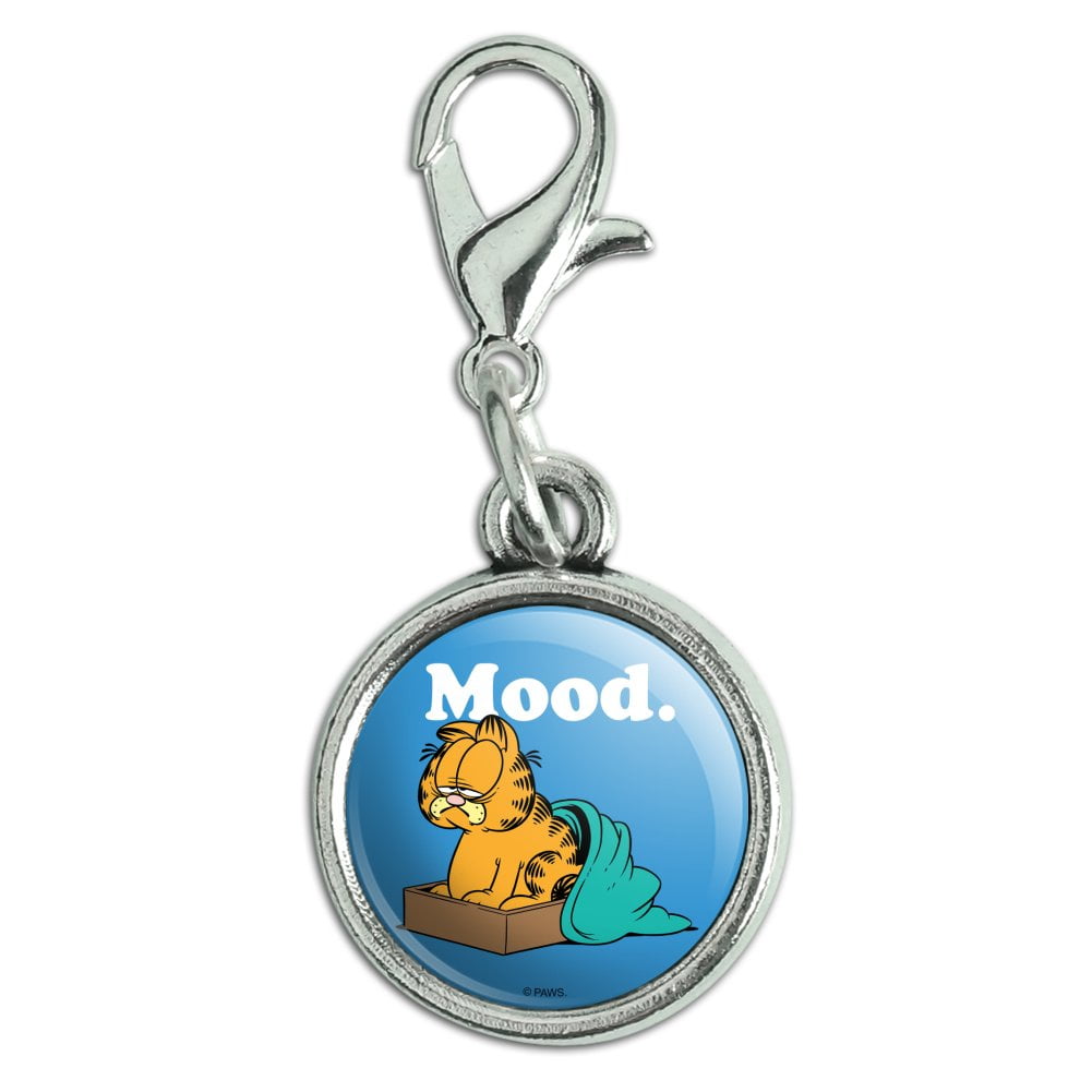 Garfield Mood Antiqued Bracelet Pendant Zipper Pull Charm with Lobster ...