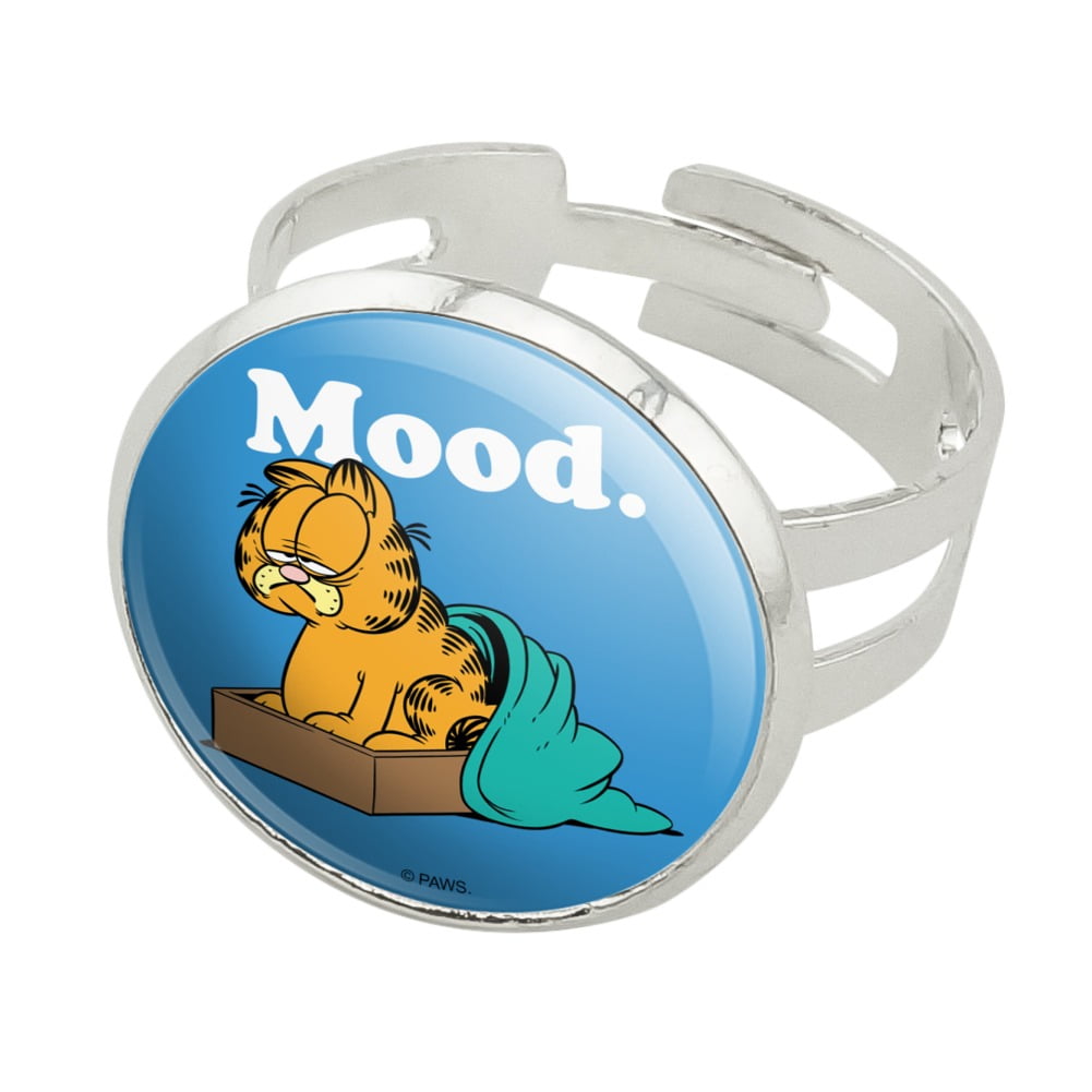 Garfield Mood Silver Plated Adjustable Novelty Ring - Walmart.com